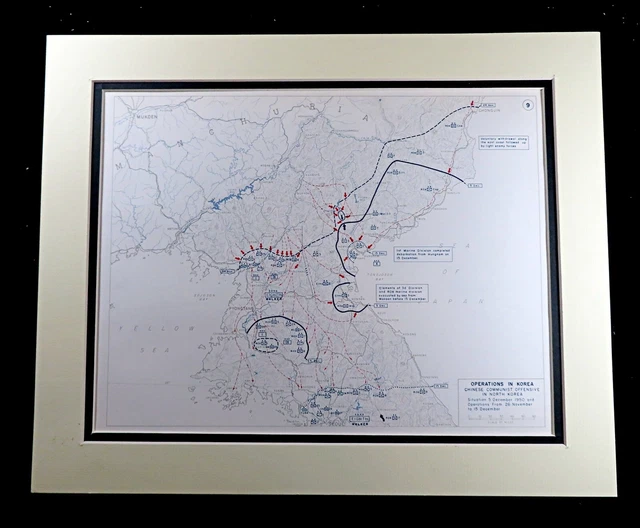KOREAN WAR 1950 Map US Military Chinese Communist Offensive Korea USMA ...