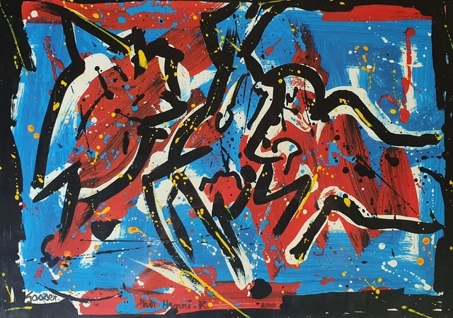 TABLEAU CONTEMPORAIN LES animaux signé Mathis Gasser. EUR 22,00 ...