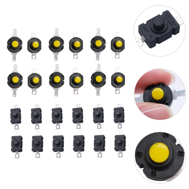 24 PCS LIGHTED Button Led Illuminated Push Torch Micro Switch Trigger £ ...