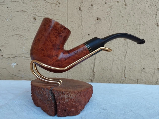 PIPE COURBE LISSE Salvatella Gold Flame 806 Avec Filtre Déjà Fumata À Sanificare EUR 40,00 ...