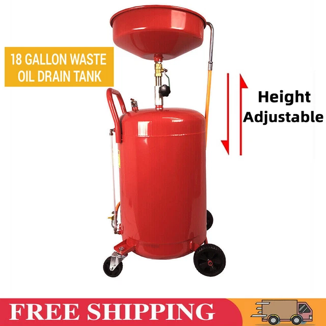 WASTE OIL DRAIN Tank 18 Gallon Air Operated Drainer Oil Change Fuel ...