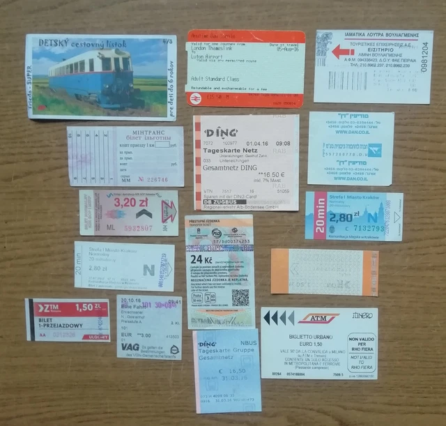 TICKETS FOR PUBLIC transport-bus, trolleybus, trams- different ...