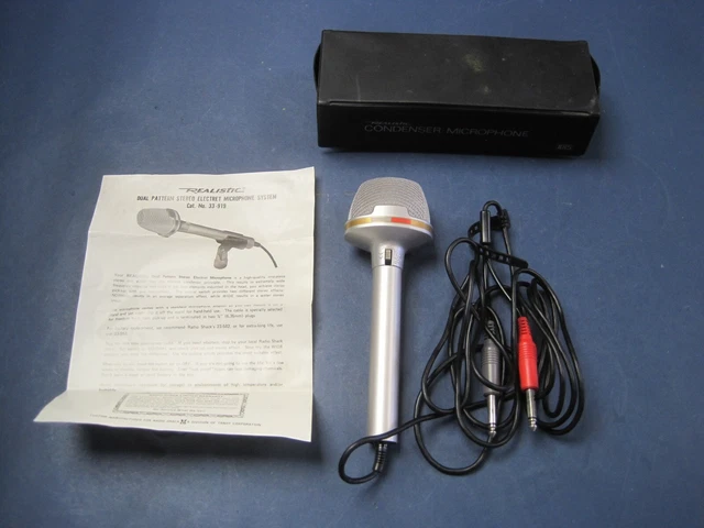 VINTAGE REALISTIC DUAL Pattern Stereo Electret Microphone System # 33 ...