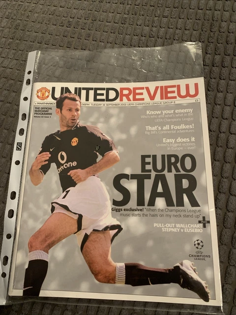 MAN UTD PROGRAMME Vs Panathinaikos 16/9/03 £2.24 - PicClick UK