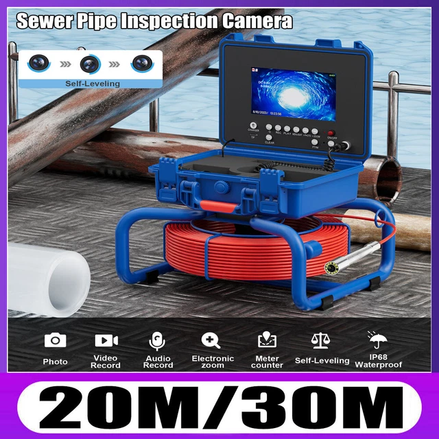 SEWER PIPE INSPECTION Camera with Meter Counter and Self-Leveling DVR ...