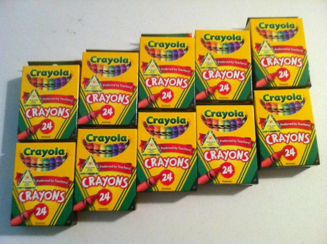 CRAYOLA CRAYONS 24 Count x 10 boxes = 240 crayons Lot NEW! $29.99 ...