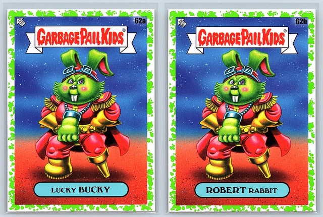 BUCKY O'HARE LUCKY Rabbit Garbage Pail Kids Spoof GREEN SP 2-Card Set £ ...