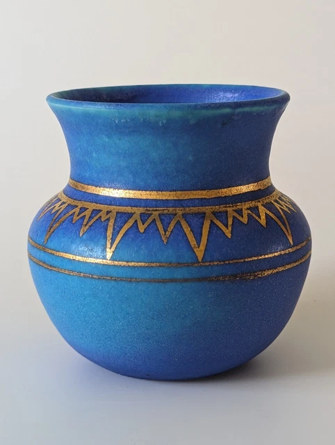 ART POTTERY JUNE Mullarkey Porcelain Dersingham Studio Electric Cobalt ...