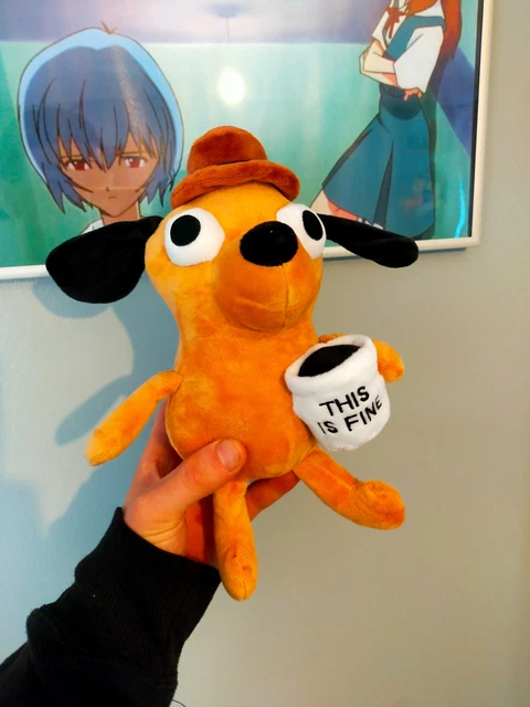 KAWAII THIS IS Fine Meme Dog Plush Dolls Cartoon Coffee Cup Stuffed ...