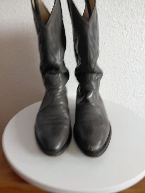 DAN POST WESTERN Mens 9.5D Dark Gray Leather Cowboy Boots £70.06 ...