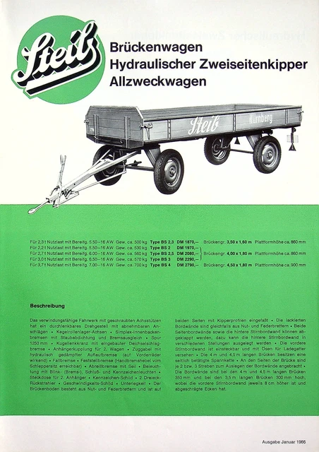 240546) STEIB BRÜCKENWAGEN Zweiseitenkipper Prospekt 01/1966 EUR 5,55 ...