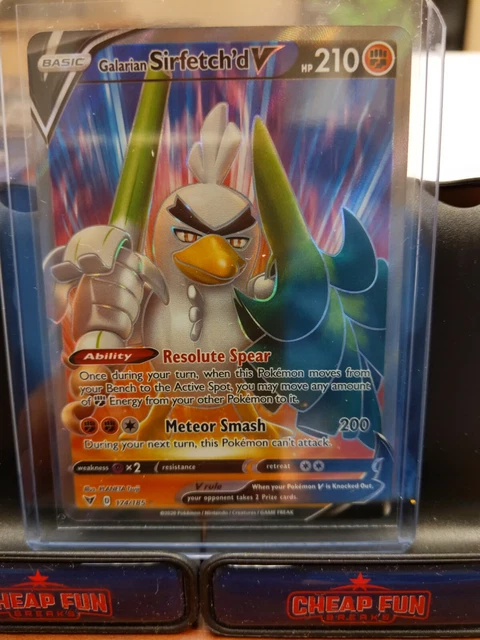 CARTE POKÉMON TENSION vive Galarian Sirfetch'd V 174/185 comme neuve ...