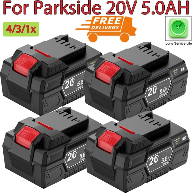 4/2X FÜR PARKSIDE X20V TEAM Tools Akku 5.0 Ah PLG 20 A1, PLG 20 C3 Watt ...