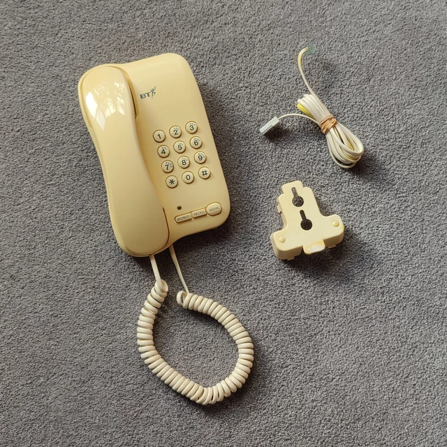 BT RELATE 80 Yellow Corded Landline Push Button Telephone Retro Vintage ...