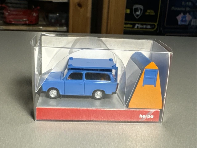 HERPA 1:87 H0 #024167 Trabant 601 Universal Camper mit Zelt Camping mit ...