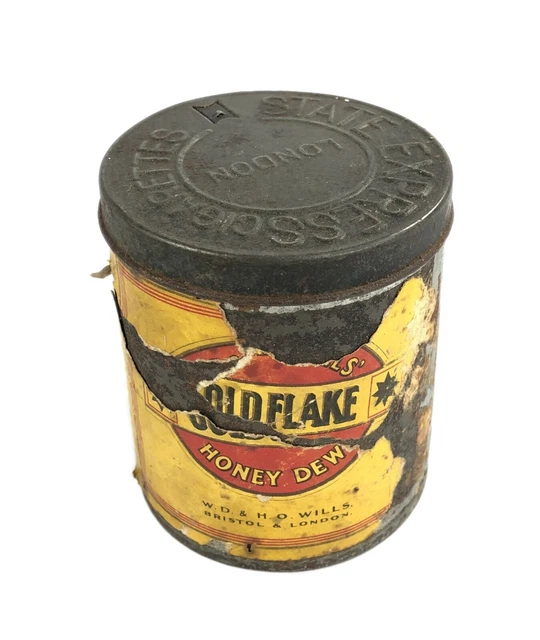 ENGLAND FAMOUS SMOKING Brand Gold Flake Cigarette Advt. Empty Tin Box ...