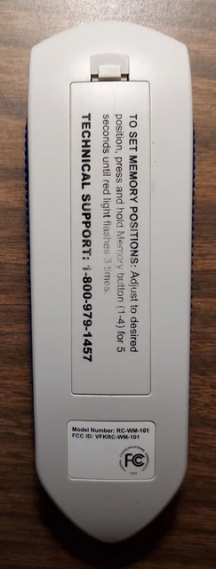 TEMPUR-PEDIC REMOTE CONTROL Model RC-WM-101 USED GOOD 2925 £18.32 ...