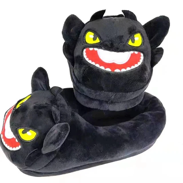 HOW TO TRAIN Your Dragon Toothless Night Fury Plush Slippers Stuffed ...
