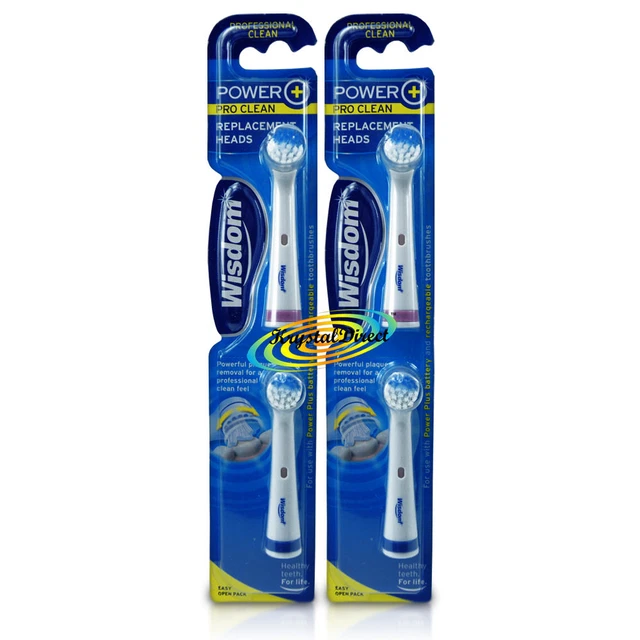 2X WISDOM POWER Plus Electric Toothbrush Replacement Heads £8.39 ...