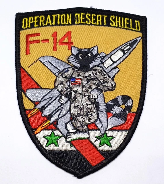 VINTAGE US NAVY Operation Desert Shield F-14 Tomcat Embroidered Patch £ ...