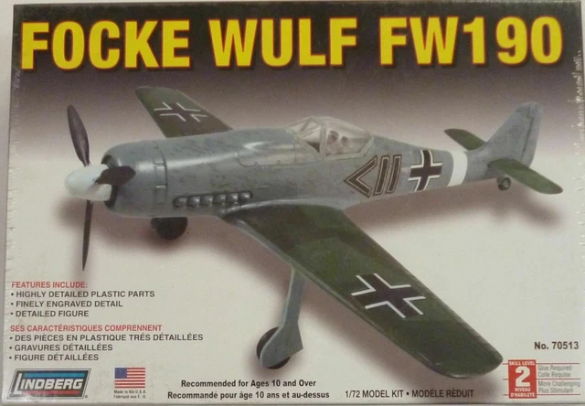 FOCKE WULF FW190 WWII German Plane Model Kit Lindberg 1/72 Scale EUR 8 ...