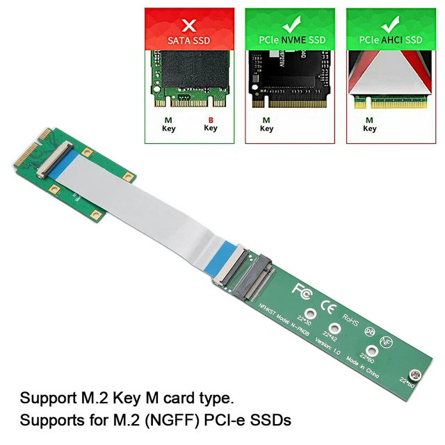 MINI PCI-E TO NVME M.2 NGFF Converter Adapter for 2230/2242/2260/2280 ...