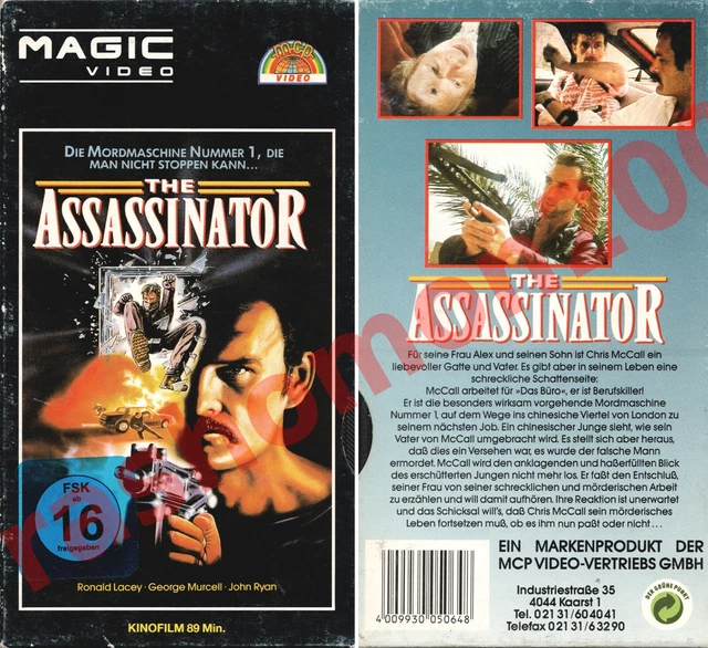 VHS THE ASSASSINATOR DER KILLER AN MEINER SEITE John Ryan Ronald Lacey MCP Pappe EUR 9,99 ...