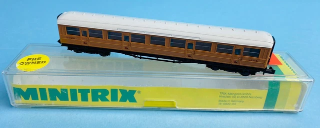 MINITRIX 'N' GAUGE Lner Teak Gresley 3Rd Class Passenger Coach Boxed £ ...