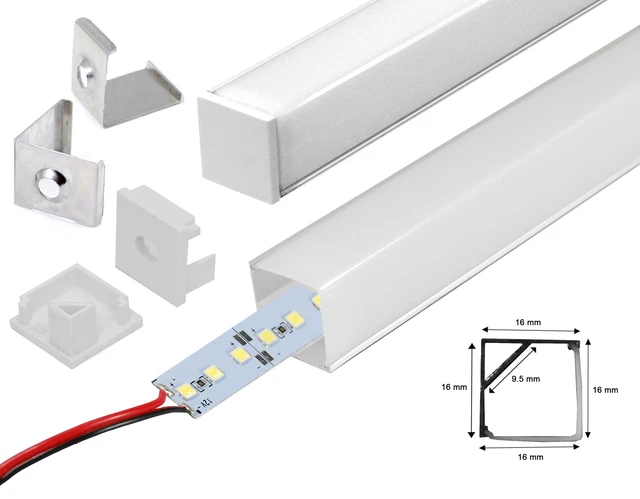 LED ALUPROFIL ALUMINIUM Profile Rail BAR Angle Corner + £15.07 ...