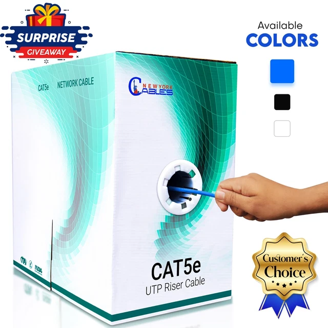 CAT5E RISER CCA 1000ft Bulk Ethernet Lan Cable UTP 4Pair 350MHz 24AWG ...