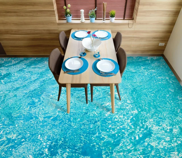 3D BLUE WATER 1741NA Floor WallPaper Murals Wall Print 5D AJ WALLPAPER ...
