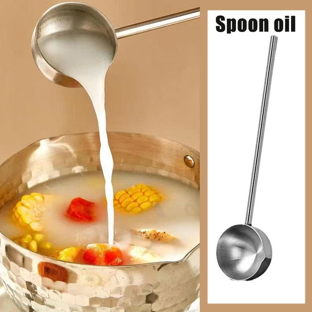 STAINLESS STEEL LONG Handle Spoon, Oil-Splashing Spoon, Soup Spoon ...