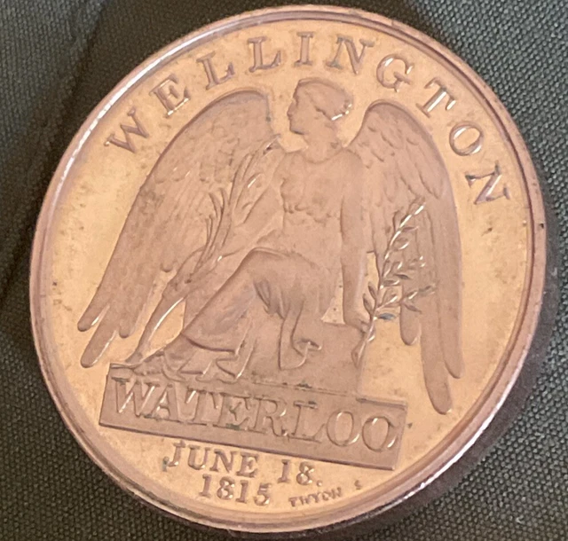 WELLINGTON BATTLE OF Waterloo Commemorative Copper Medallion Medal ...