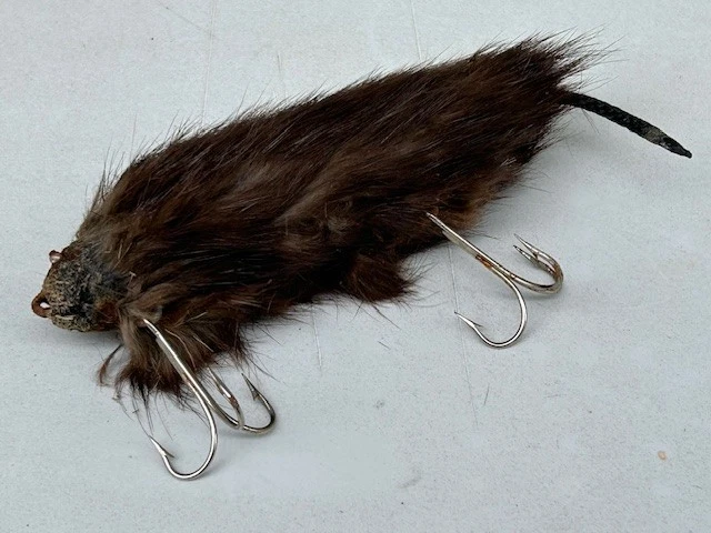 VINTAGE TEETER RAT Muskrat Musky Fishing Lure 5 1/4" Real Hair Fur ...