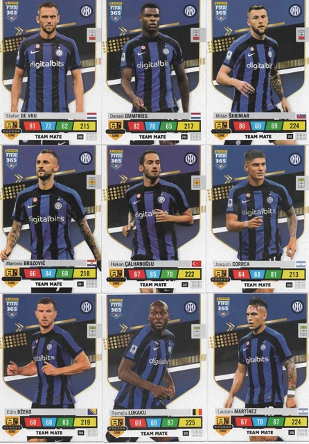 PANINI FIFA 365 Adrenalyn XL 2023 alle 9 Karten Team FC Internazionale ...