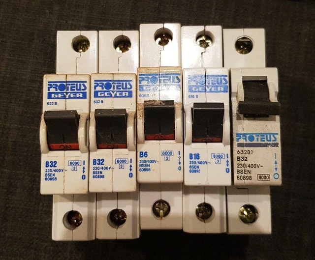 PROTEUS MCB 32 amp interruttore circuito singolo polo tipo B 32 amp ...