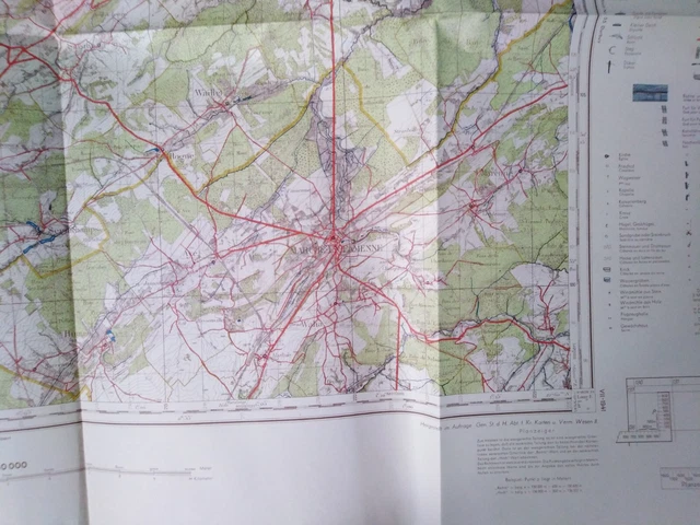 RARE WW2 BATTLE Of The Bulge Original German Map Dated 1941 - Marche And Area EUR 149,90 ...