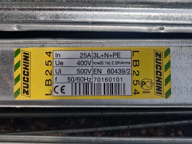 ZUCCHINI LB254 BUSBAR Buzbar Trunking Zucchini 25A 3L + N + E 70160101 ...