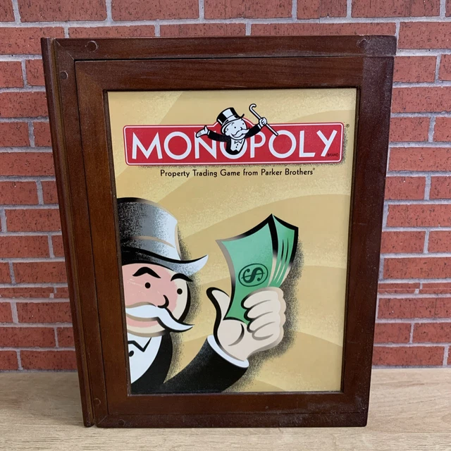HASBRO MONOPOLY VINTAGE Game Collection Wooden Book Shelf Box Edition ...