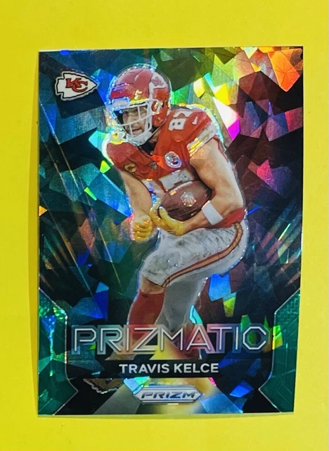 PRISMATIC TRAVIS KELCE, 2023 Panini Prizm Green Cracked Ice ssp -Chiefs ...