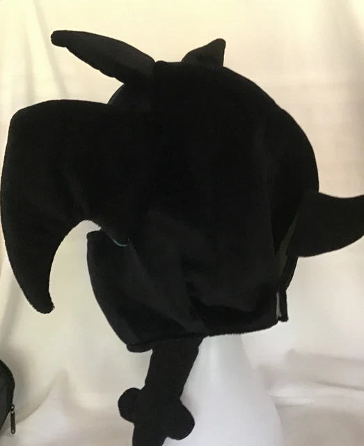 APPLAUSE PLUSH BLACK Bat Hat Blue Wings Adult Costume Cosplay Halloween ...