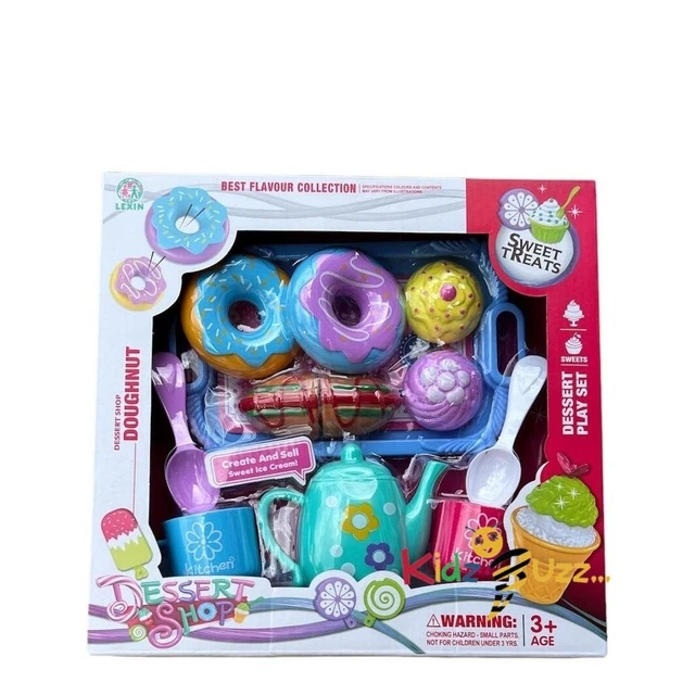 KIDS PRETEND PLAY Doughnut Sweet Shop Candy Ice Cream Cart Toy Set Gift ...