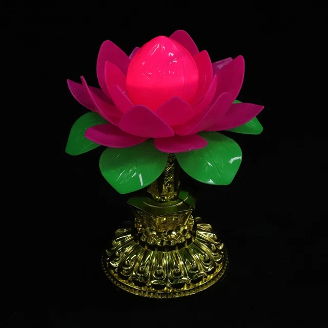 LED LOTUS LIGHT Buddhism Lotus Light Decorative Plastic LED Night Lamp ...