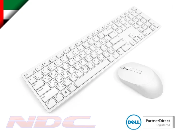 NEW DELL KM5221W White ARABIC Pro Wireless Keyboard & Mouse Combo £37. ...