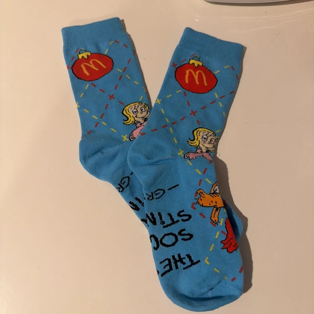 BRAND 🆕 2025 McDonalds Grinch BLUE Christmas Socks🎄🧦 Happy Meal - no ...