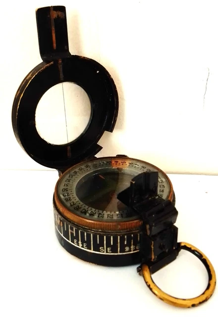 SOLID BRASS WW2 British Military Mark 111 Prismatic Pocket Navigation ...