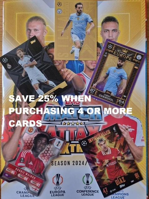MATCH ATTAX EXTRA 2024/25 Chrome X 100 Club Gold Black Edge Platinum ...