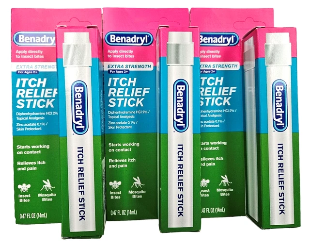 BENADRYL STICK ITCH Relief Bites, Stings ( 3 pack ) __ $16.69 - PicClick