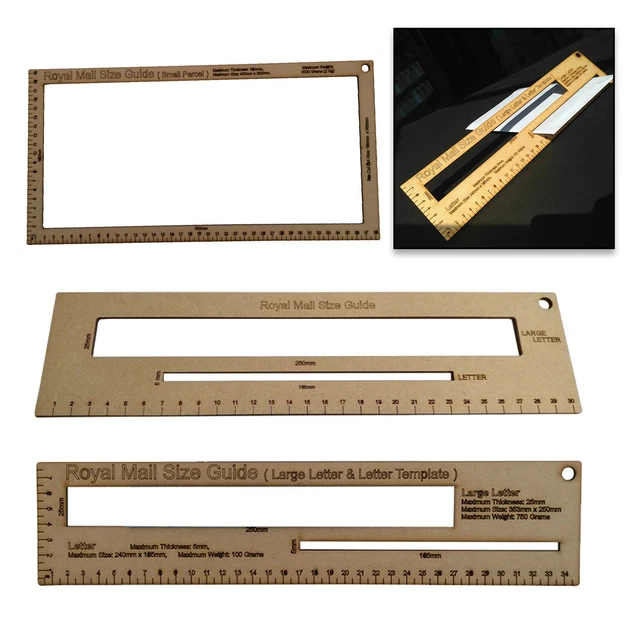 ROYAL MAIL PPI Letter Size Guide Post Office Postal Price Postage Ruler ...