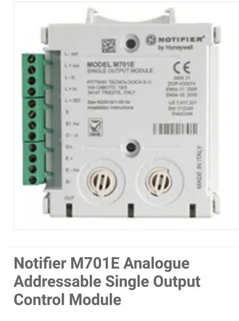 NOTIFIER M701E ANALOGUE Addressable Single Output Control Module £42.32 ...